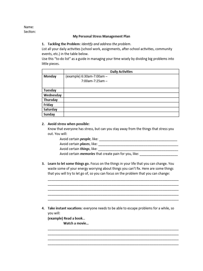 Stress_Management_Plan | PDF