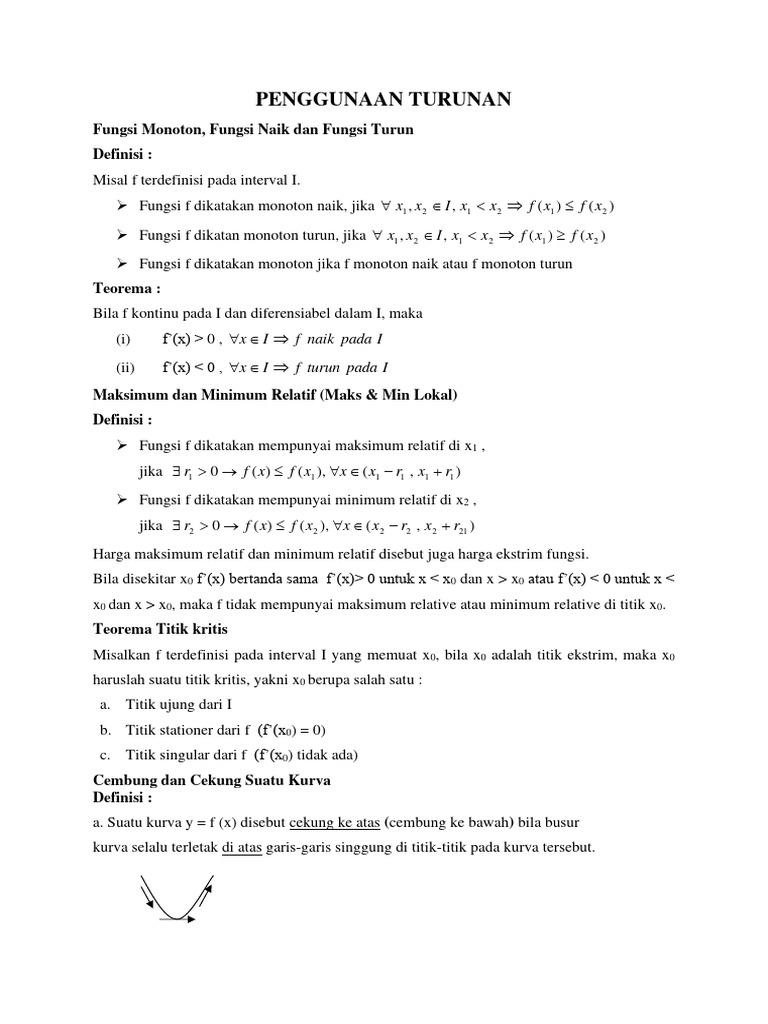 Konsep Matematika: Fungsi dan Turunan | PDF