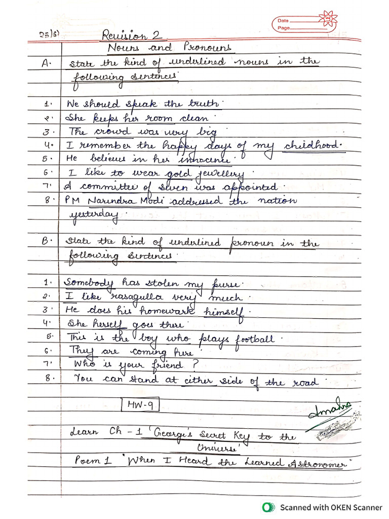 English Revision Sheet 2 | PDF