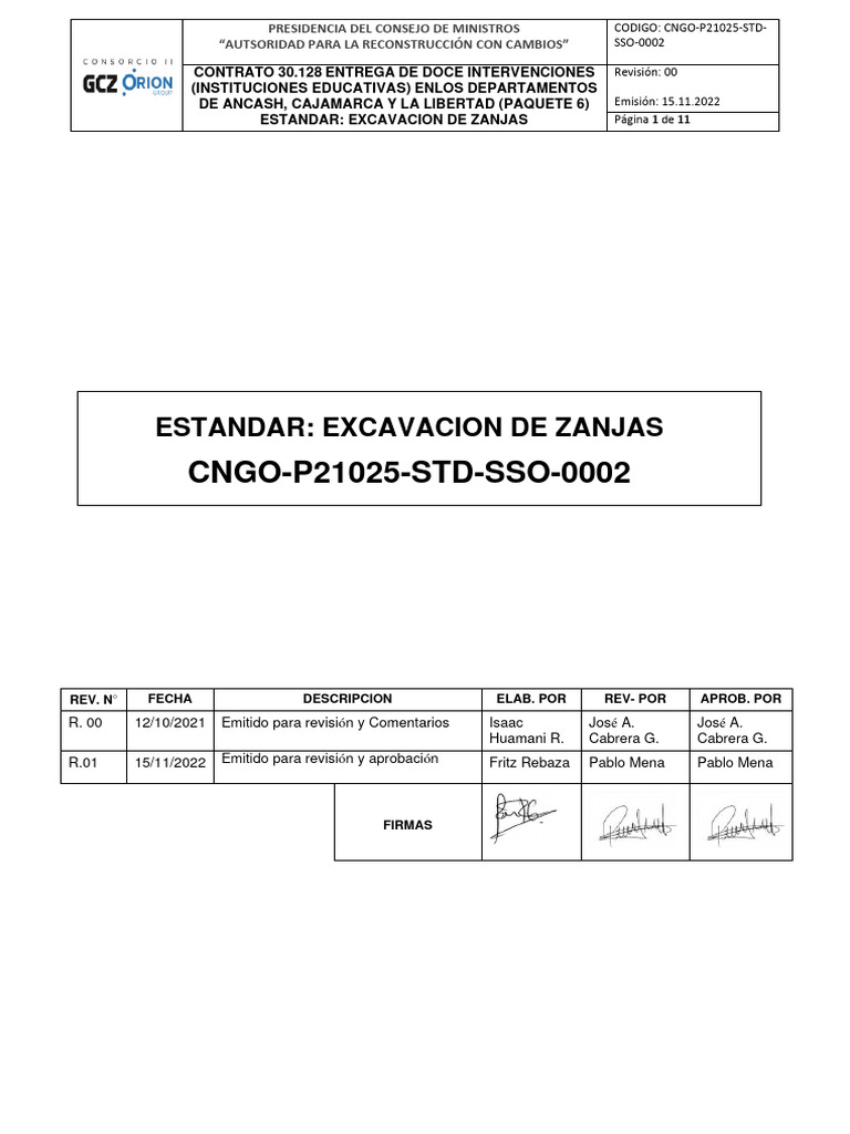 Seguridad en Excavaciones y Zanjas | PDF | Fundación (Ingeniería) | Tierra