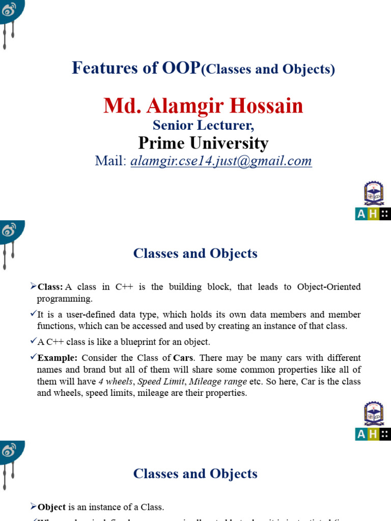 2classes And Objects Pdf Class Computer Programming Method Computer Programming