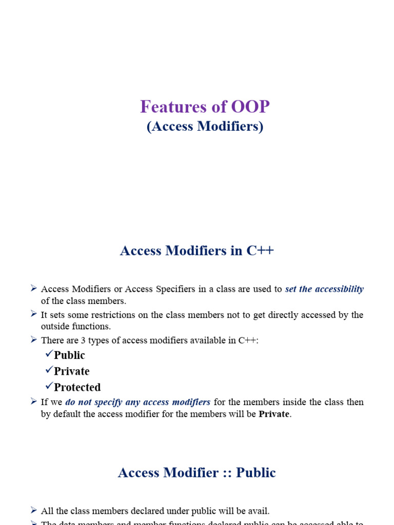 3.access Modifiers | PDF | Computers
