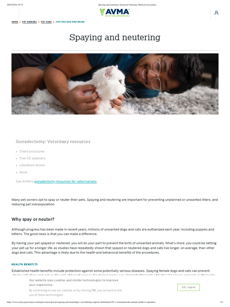 Spaying and Neutering - American Veterinary Medical Association | PDF ...