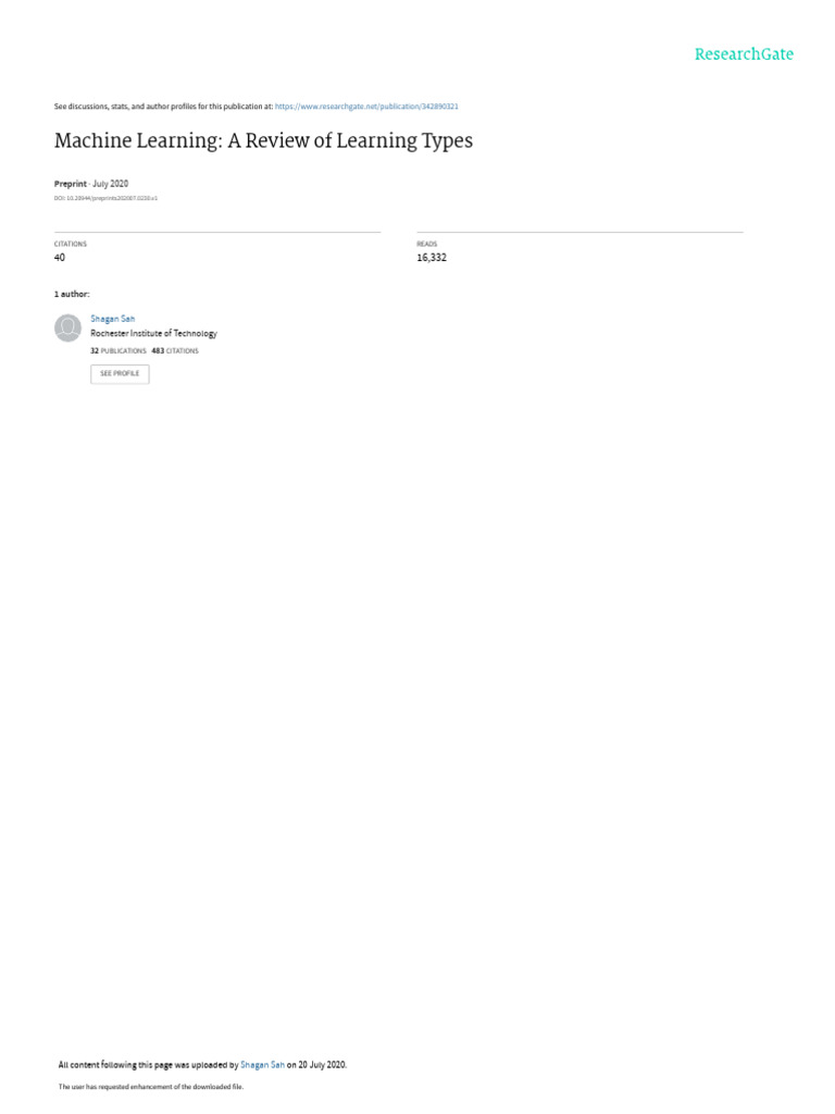 Preprints202007.0230.v1 (Learning Types) | PDF | Machine Learning | Bayesian Inference