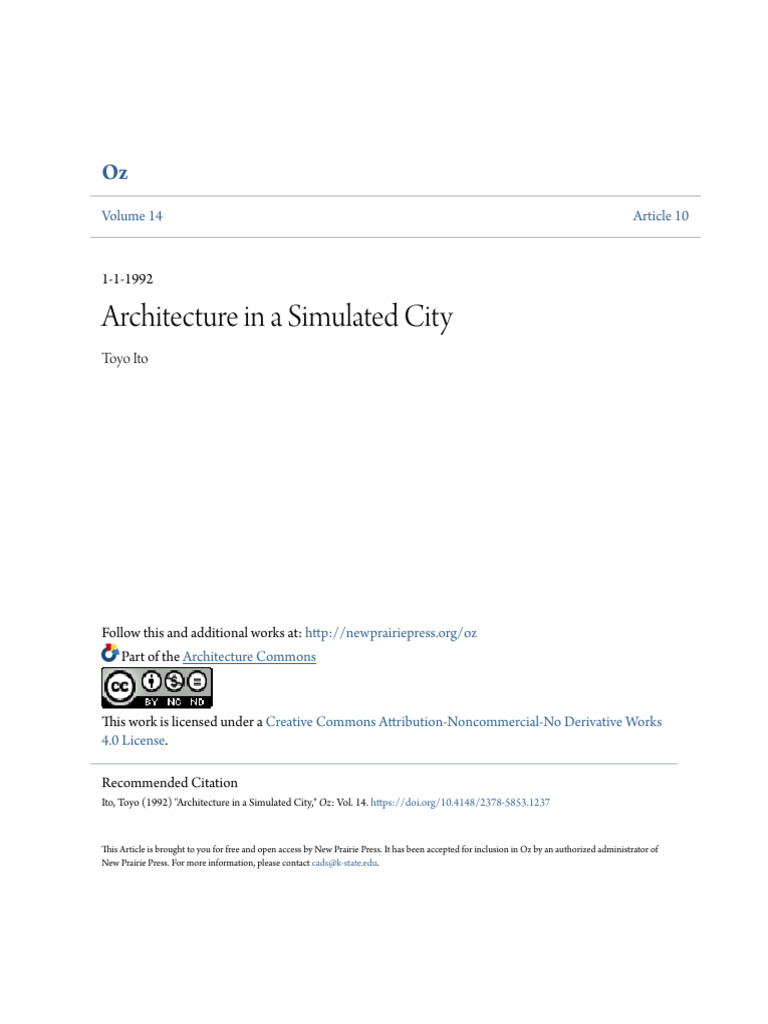 Architecture in A Simulated City | PDF | Reality