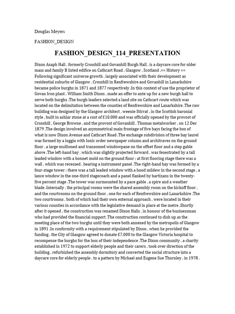 Fashion Design 114 Presentation | PDF | Buildings And Structures ...