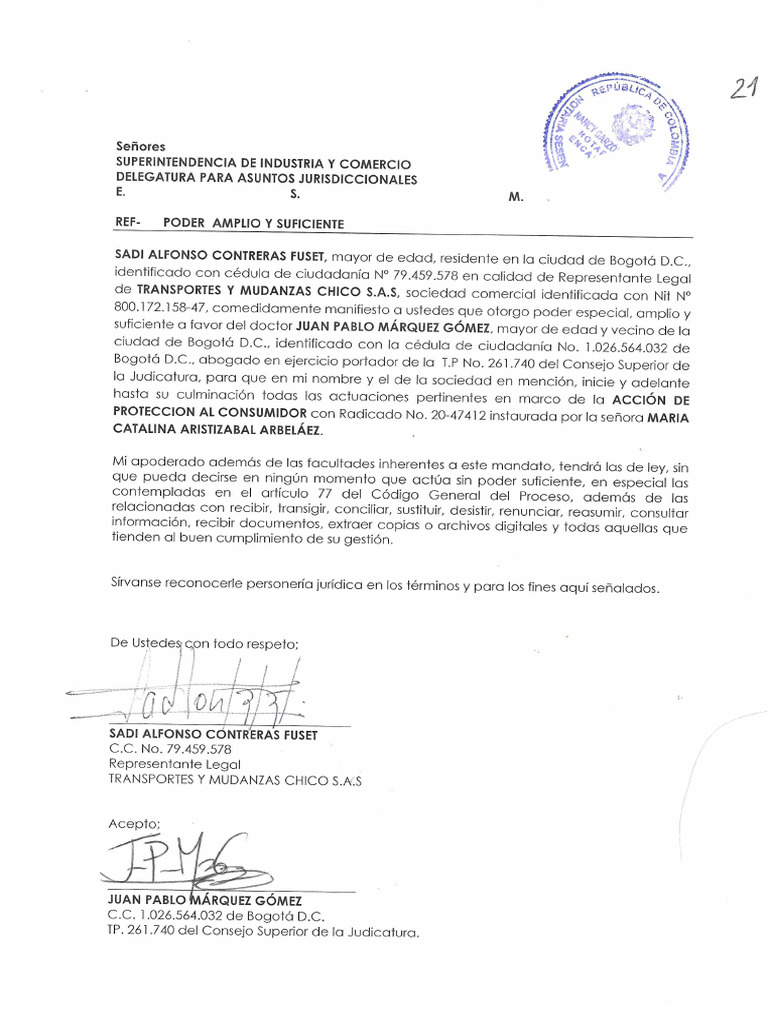 Poder para Actuar Demanda Sic | PDF