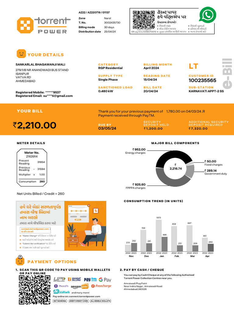 BHARATBHAI LIGHTBILL | PDF | Cheque | Credit Card