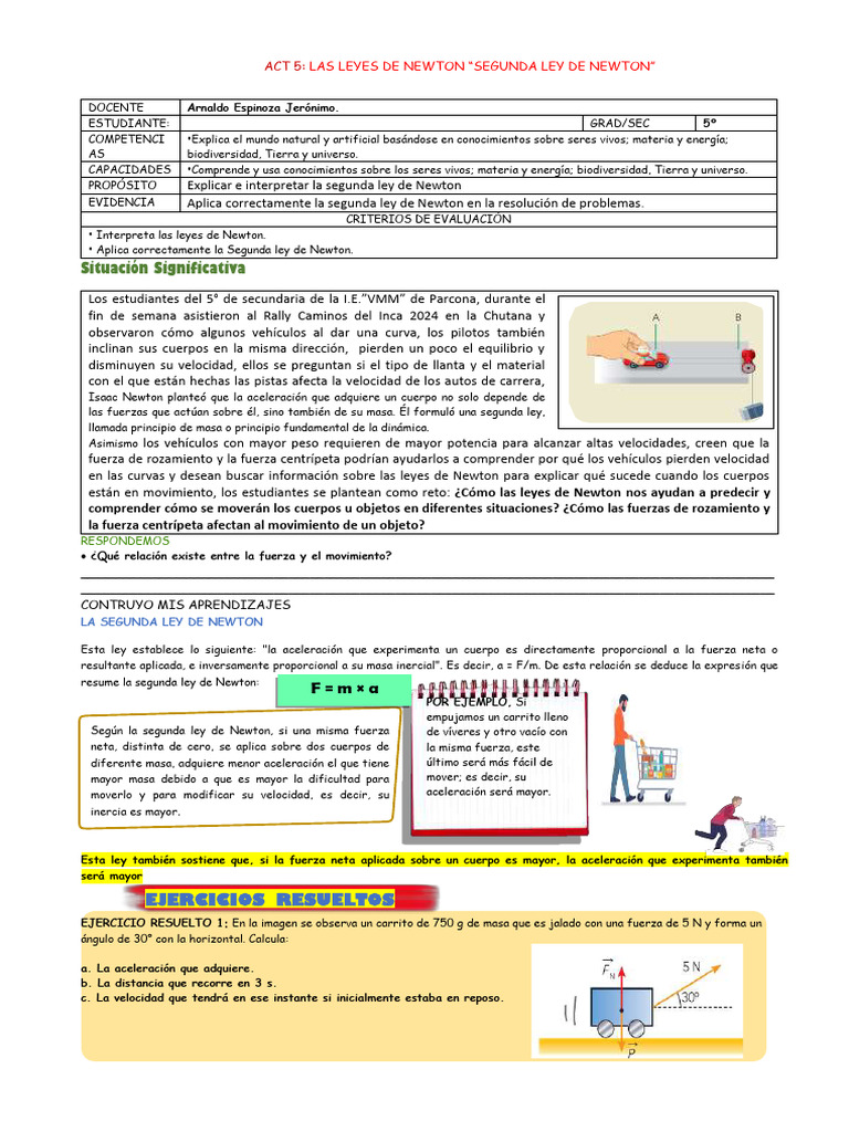 FICHA DE APLICACIÓN Y LECTURA 5 DE 5°- U 3- II B- 2024 | Descargar ...