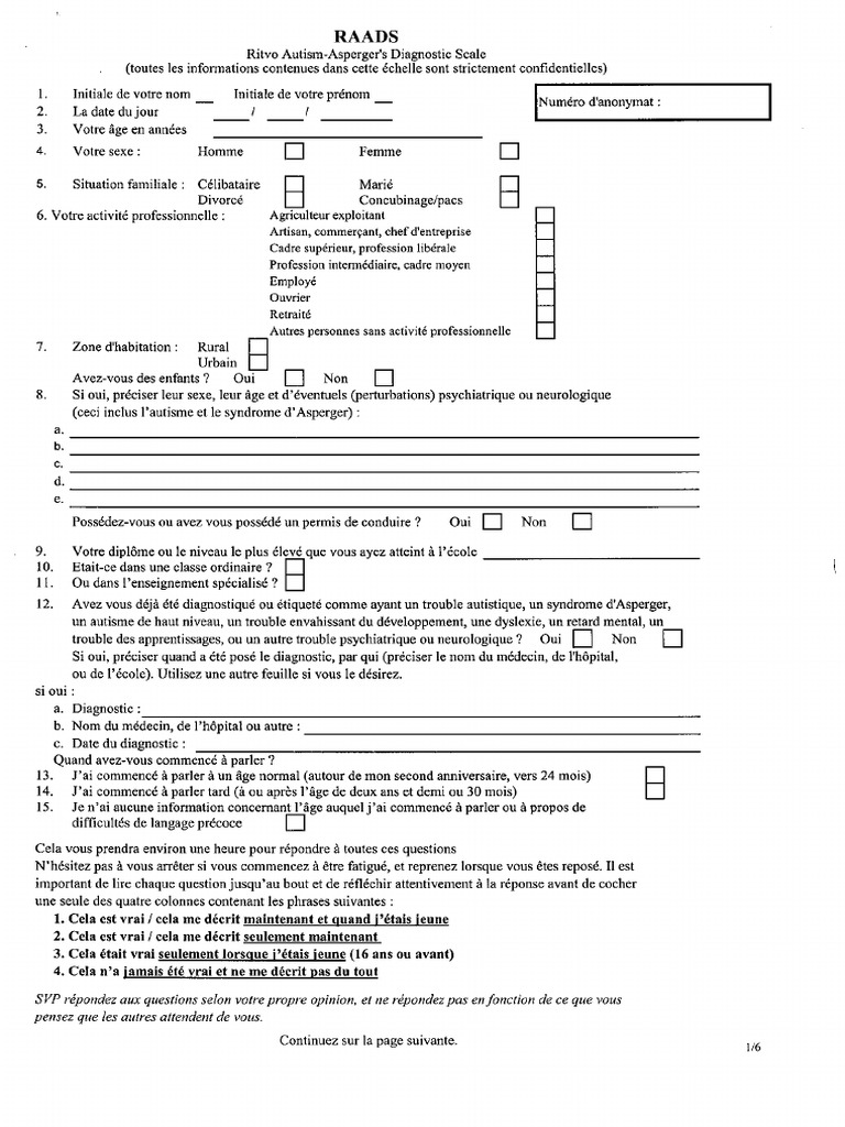 RAADS | PDF