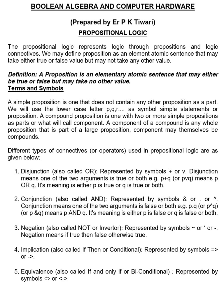 Boolean Algebra for Tech Students | PDF | Boolean Algebra | Teaching Mathematics