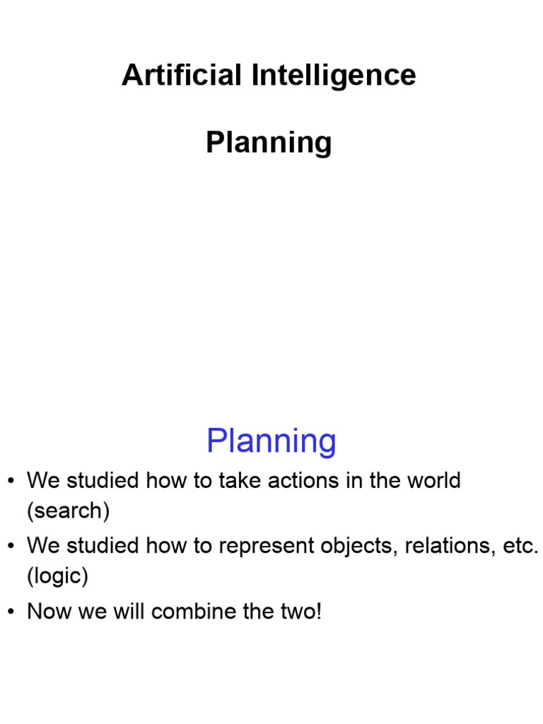 3-AI Planning | PDF | Applied Mathematics | Theoretical Computer Science