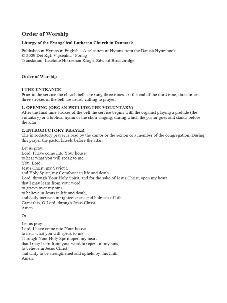 Order of Worship | PDF | Eucharist | God The Father
