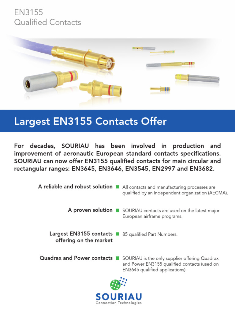 En3155 Qualified Contacts | PDF | Electrical Connector | Manufactured Goods
