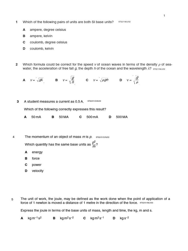 Physical Quantities and Units | Download Free PDF | Kilogram | Electronvolt