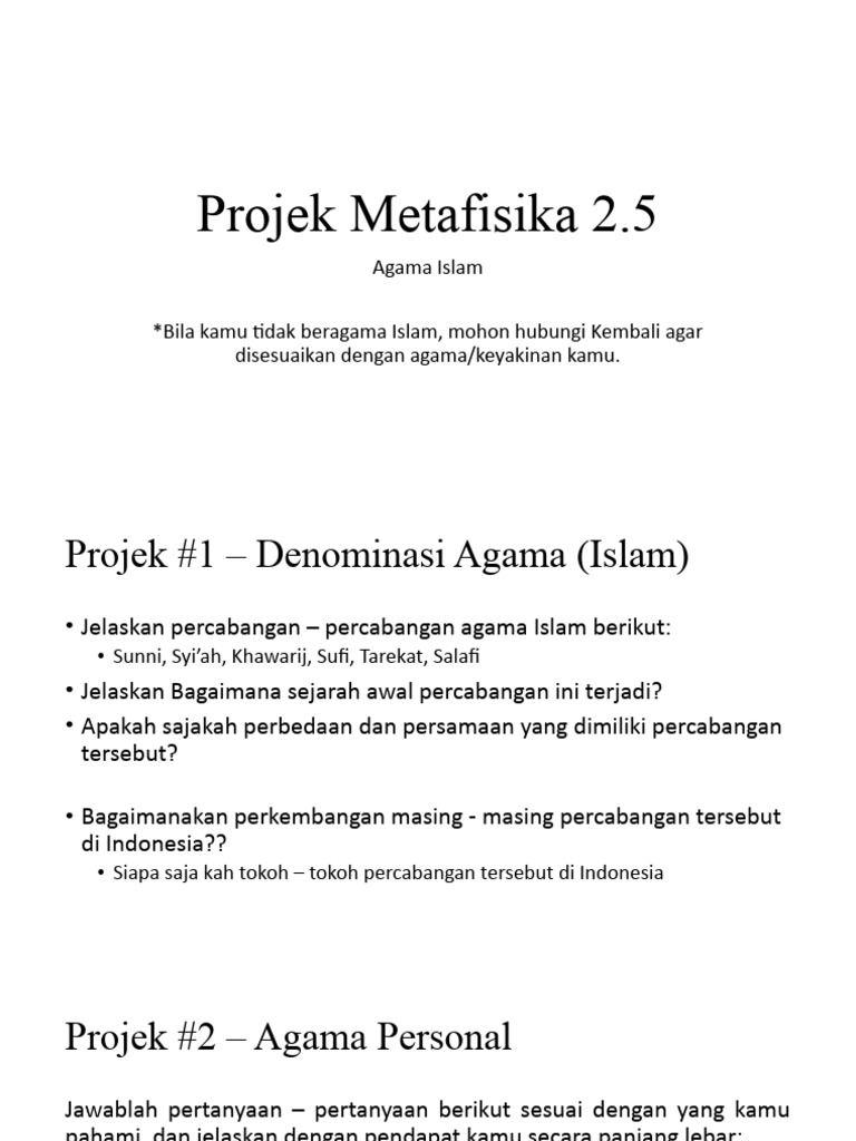 Metafisika II - Projek SP Islam | PDF