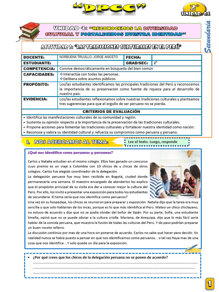 2° DPCC - Actv.02-Unid.4 2024 | PDF | Perú