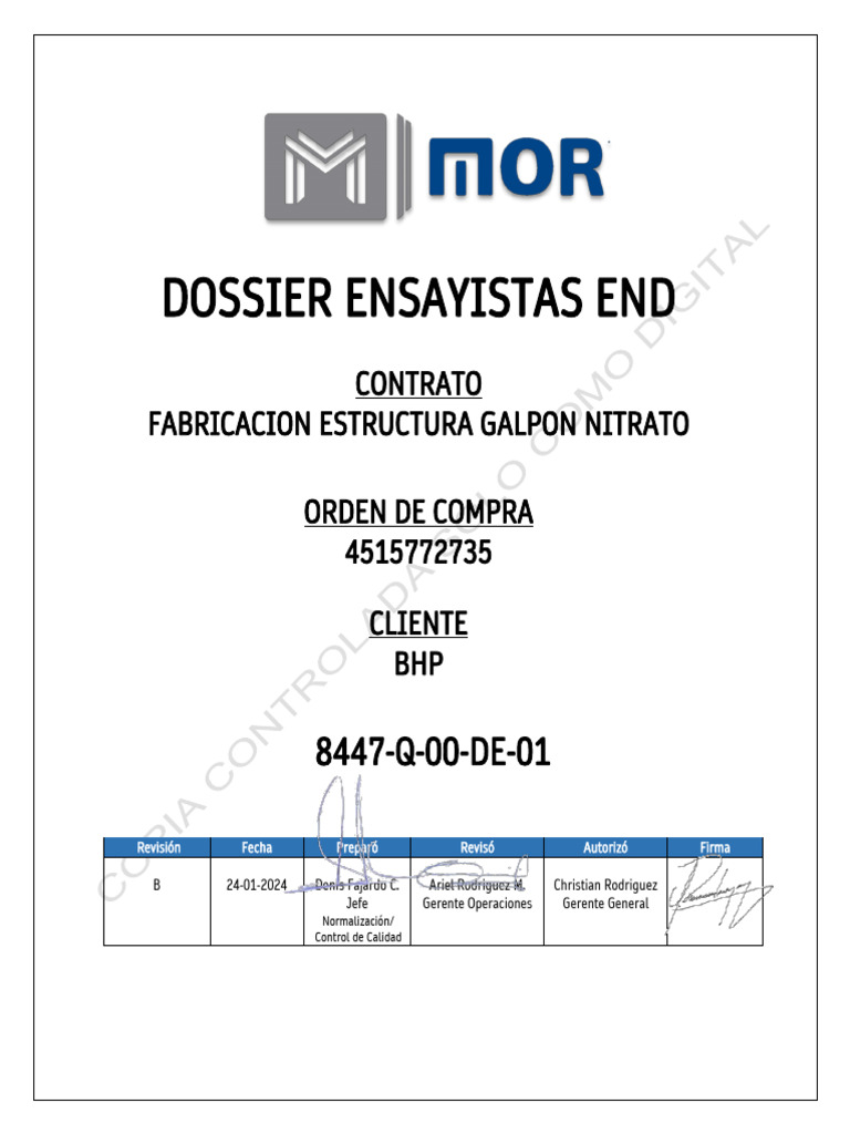 8447-Q-00-DE-01 REV.B - Dossier Ensayistas END | PDF | Pruebas no ...