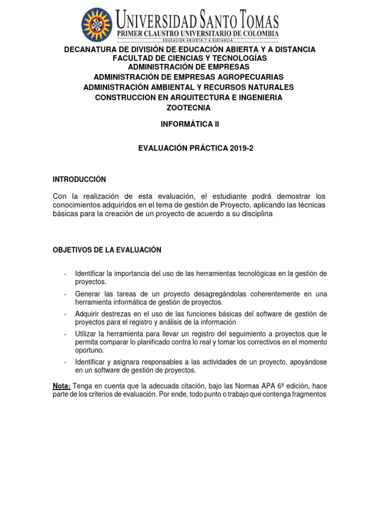 Prac-Informatica II | PDF | Gestión de proyectos | Evaluación