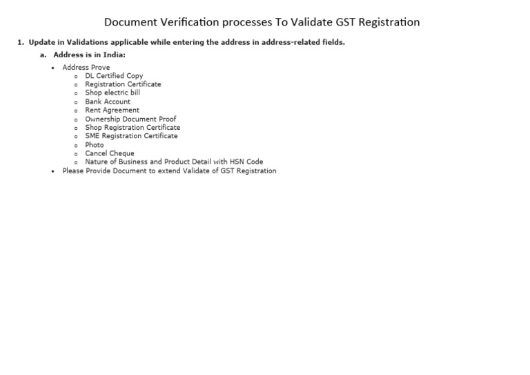 Document Verification Processes To Validate GST Registration | PDF