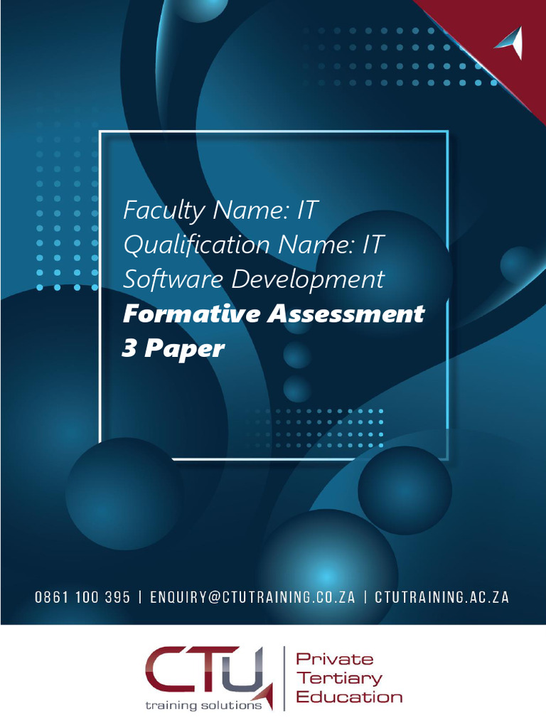 IT FACULTY - SLD521 - FORMATIVE 3 - (YEAR 1 - Certificate) Paper (V1.0) - 20230506 - 1221 | PDF ...