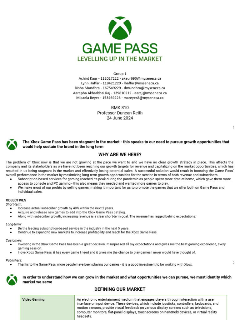 2024 06 24 GROUP 1 Xbox (1) (Our Group) | PDF | Video Games | Xbox ...
