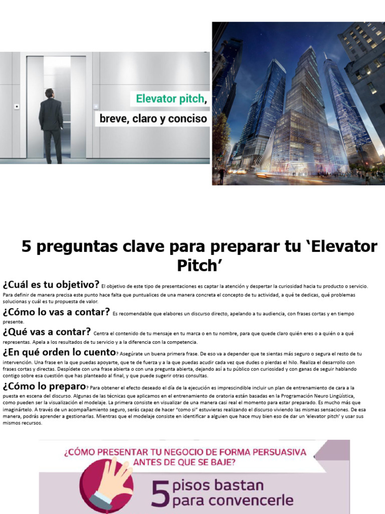 Bitacora 10-Elevator Pitch | PDF | Hablar en público