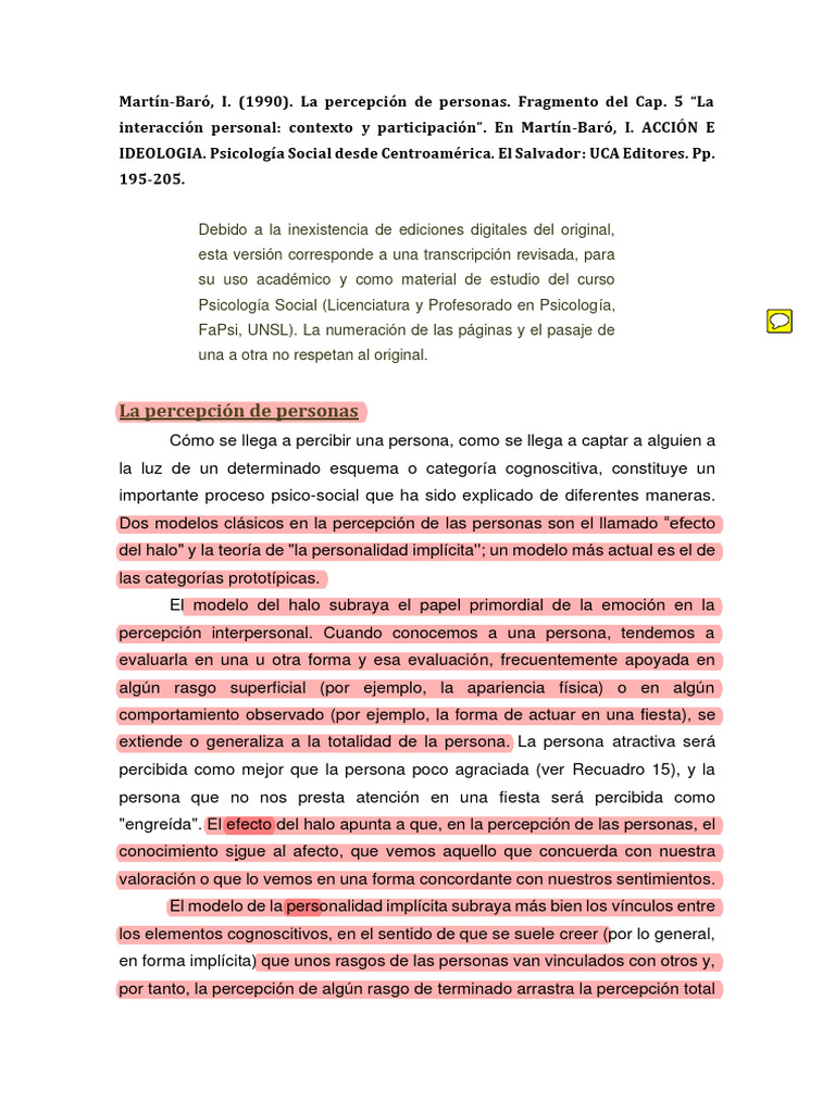 U2-Mart-nBar - La Percepci-N Entre Personas | PDF | Percepción | Experiencia