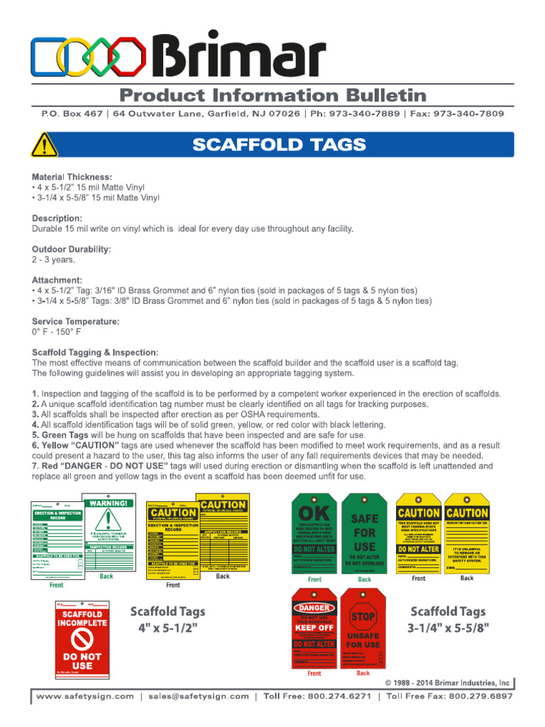 Scaffold Tags | PDF