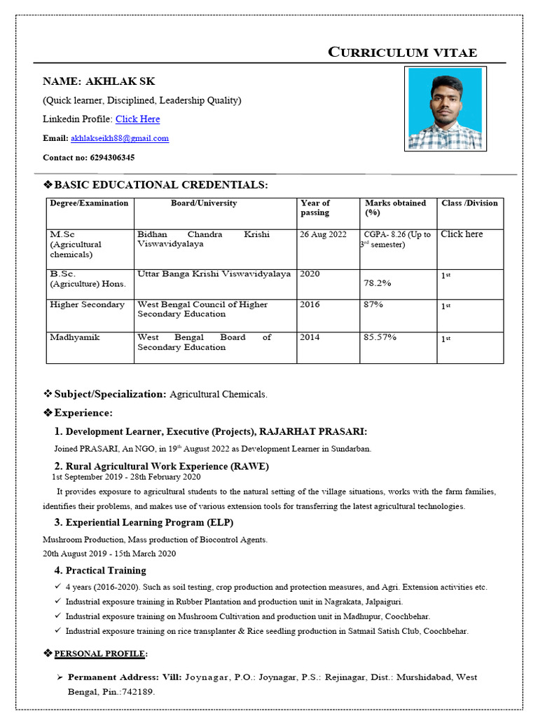 Akhlak SK CV | PDF | Mass Spectrometry | Chromatography