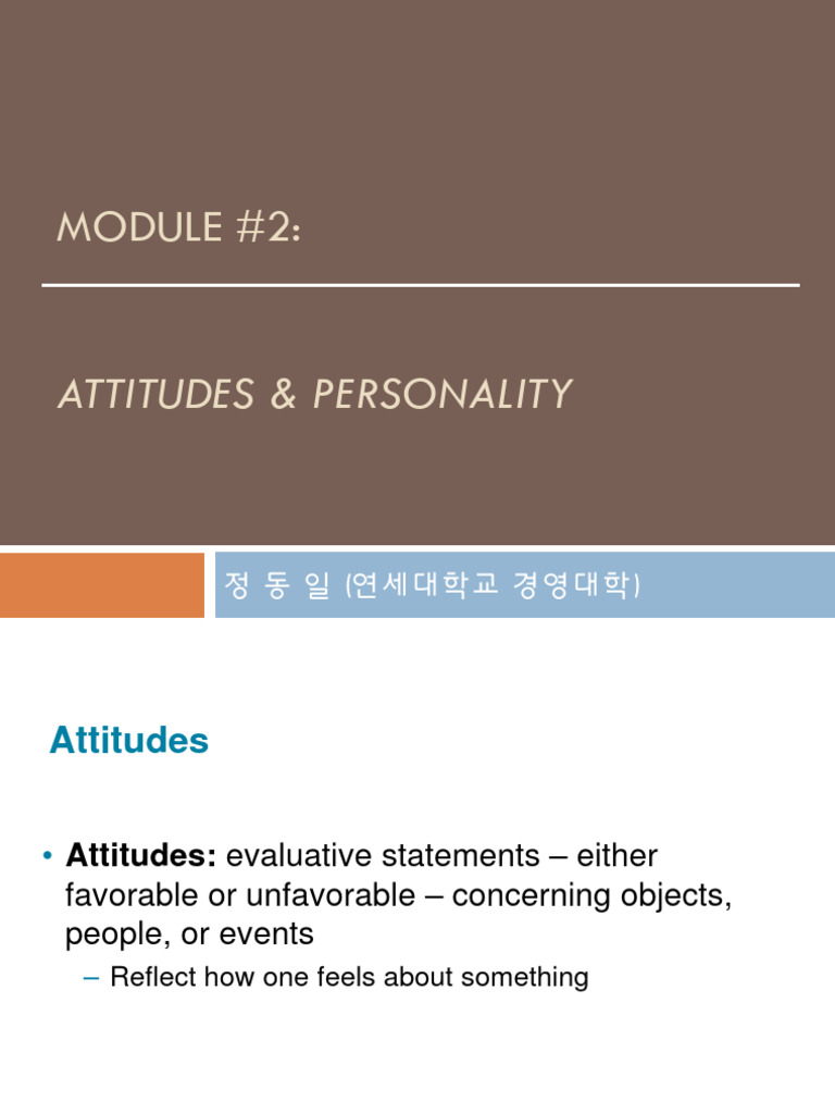 CH 2 5 Attitudes Personality | PDF