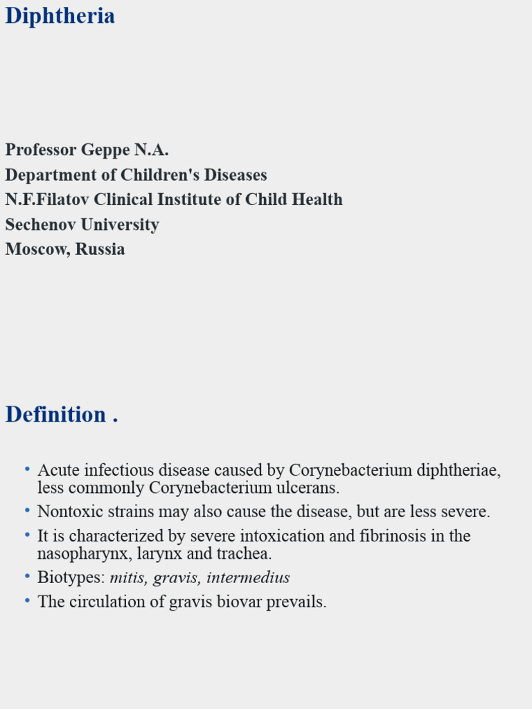 Diphtheria | PDF | Infection | Immunology