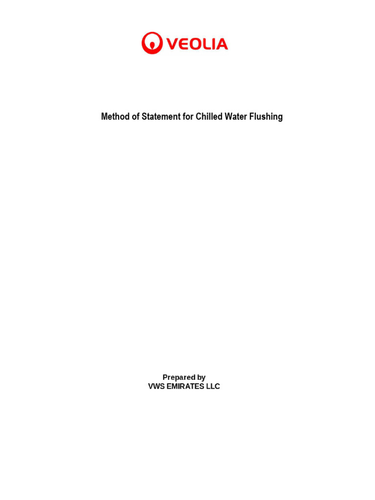 Method of Statement CHW FLUSHING | PDF | Water Quality | Water