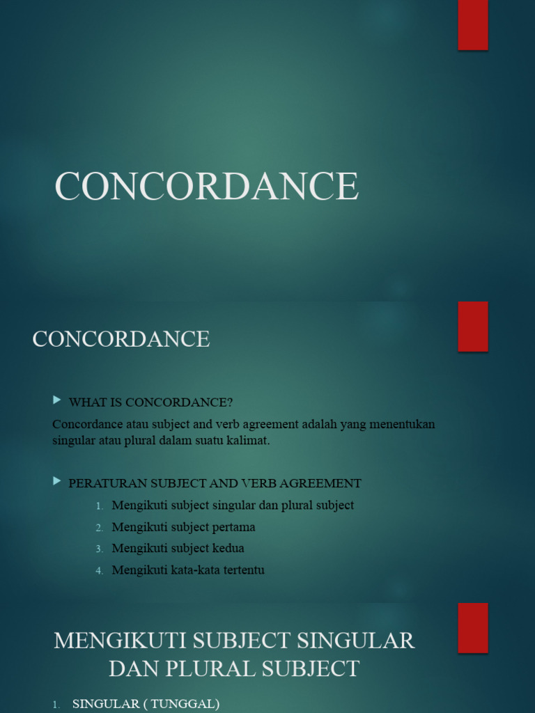 Concordance | PDF | Grammatical Number | Plural