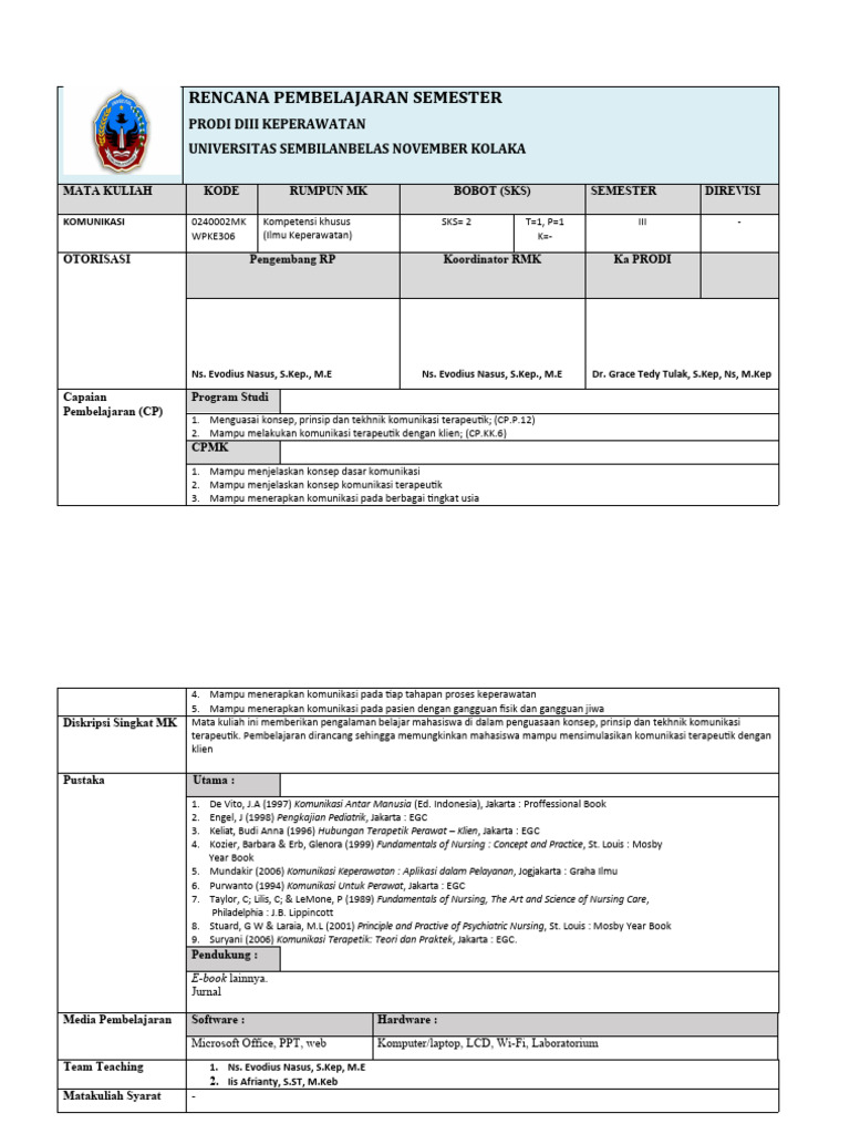 RPS Komunikasi 2023 | PDF