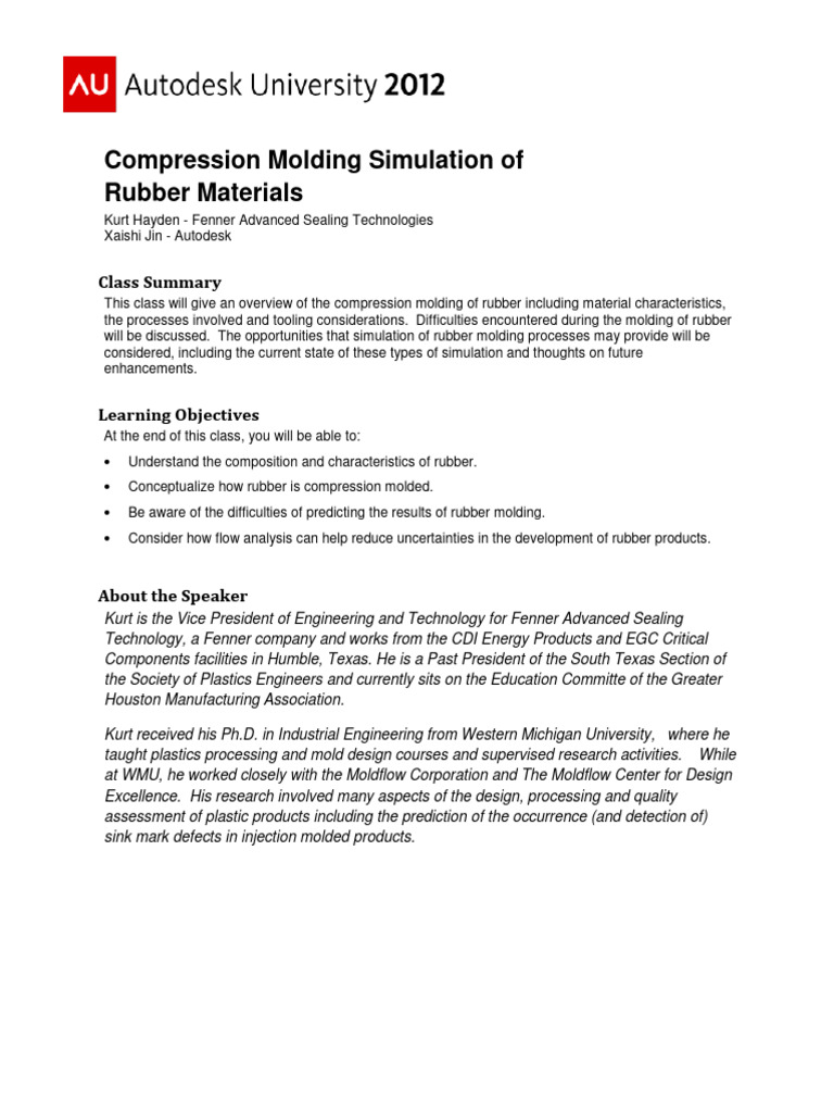 Compression Molding Simulation of Rubber Materials | PDF