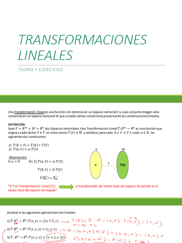ML-Transformaciones Lineales-AyGA - 240607 - 174347 | PDF | Mapa lineal | Espacio vectorial