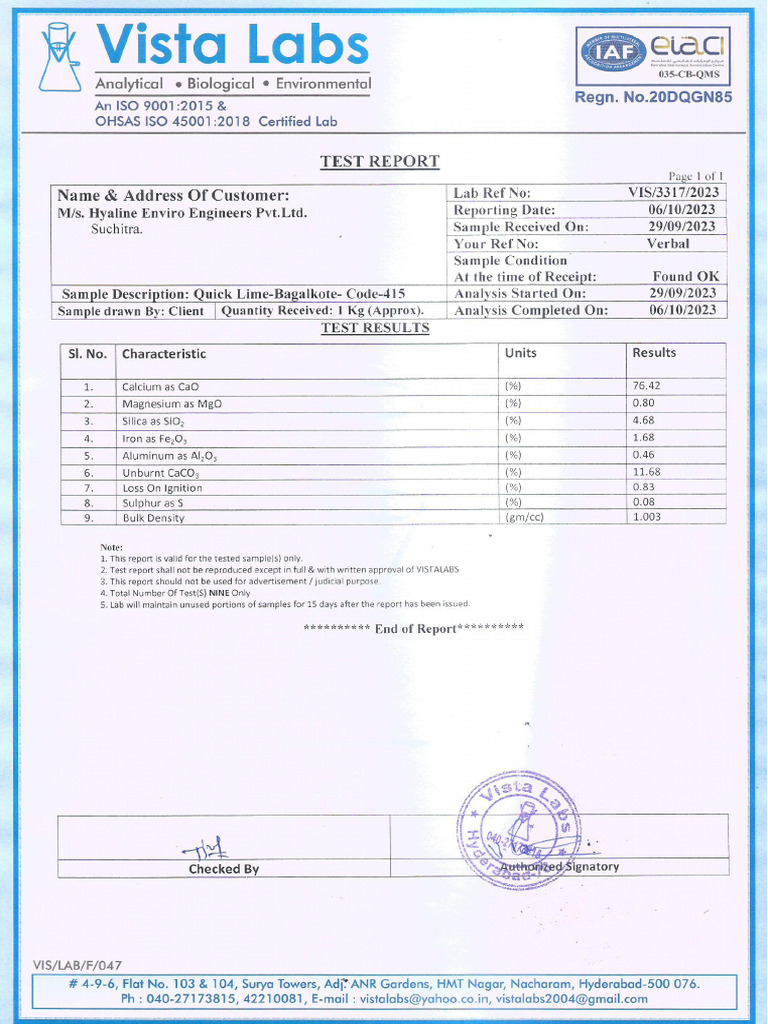 Hyaline Enviro Reports | PDF