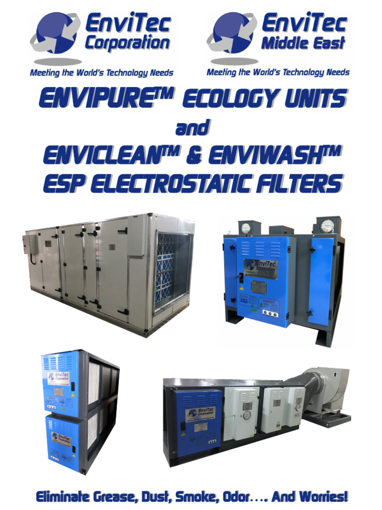 EnviTec Ecology Units for Kitchen Air Quality | PDF | Ultraviolet | Smoke