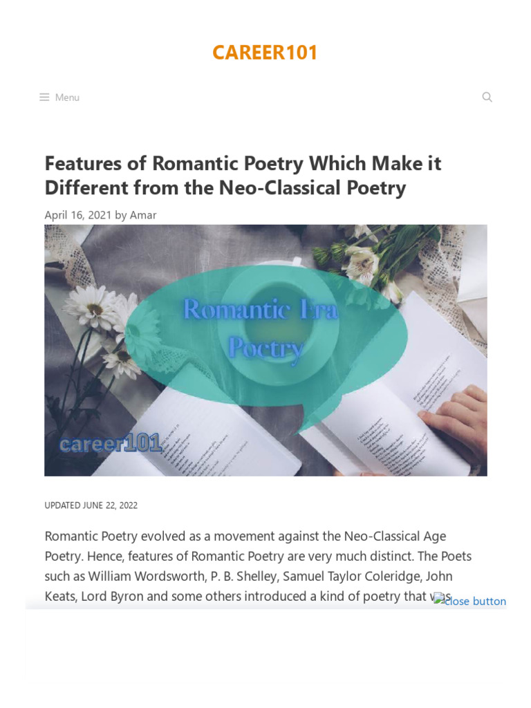 Key Features of Romantic Poetry | PDF | Romanticism | Poetry