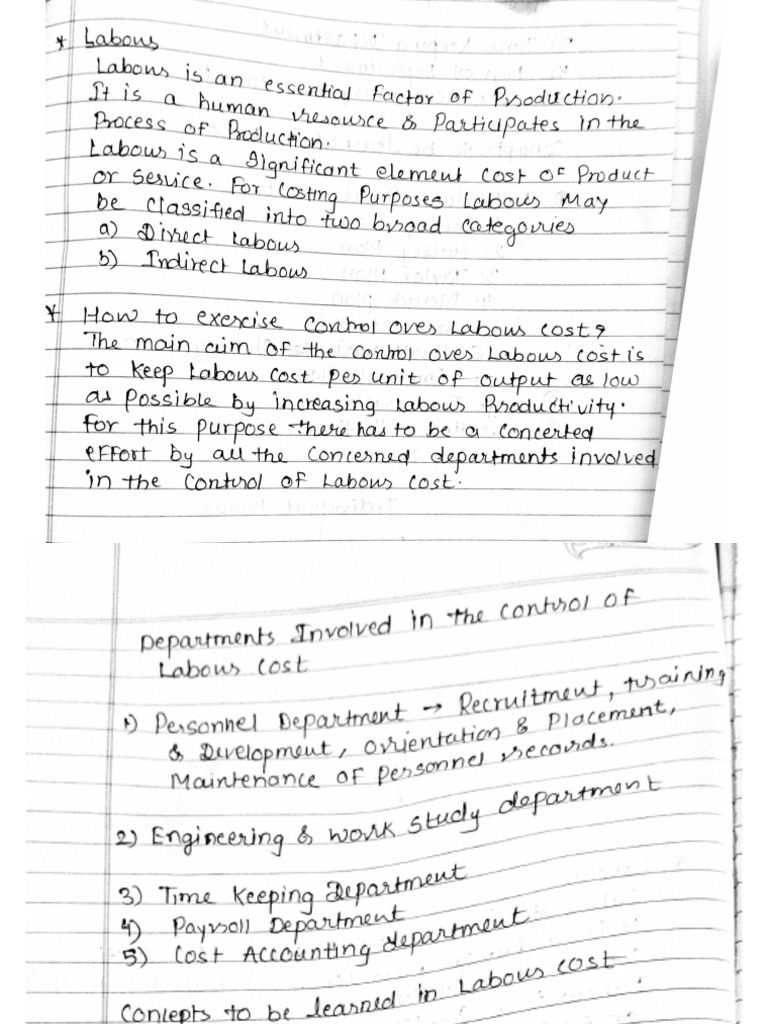 Labour Cost Notes | PDF