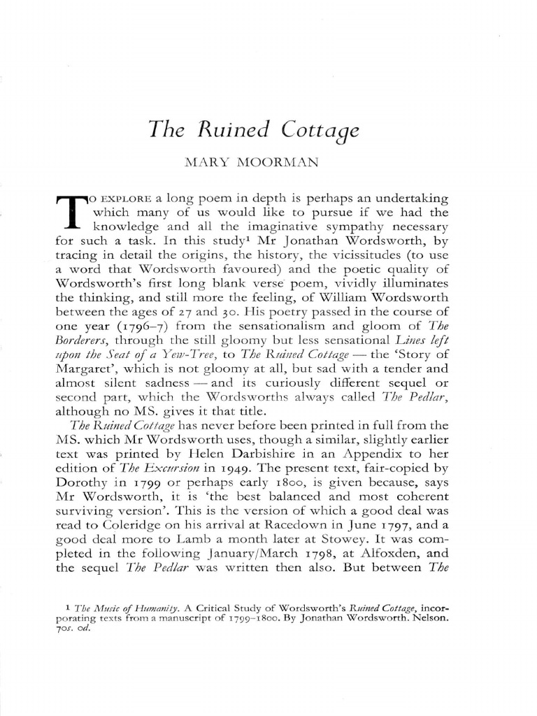 The Ruined Cottage | PDF
