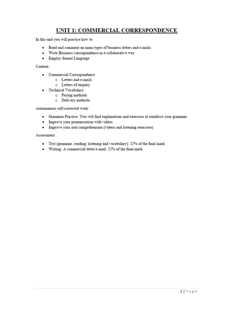 Unit 1_Commercial Correspondence | Download Free PDF | Business