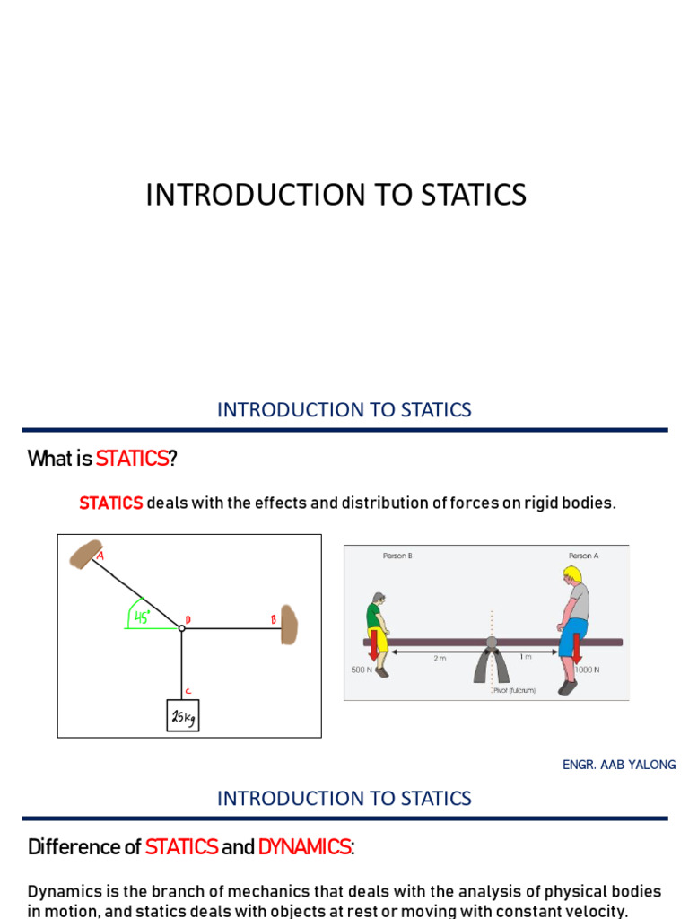 Introduction To Statics | PDF | Euclidean Vector | Classical Mechanics