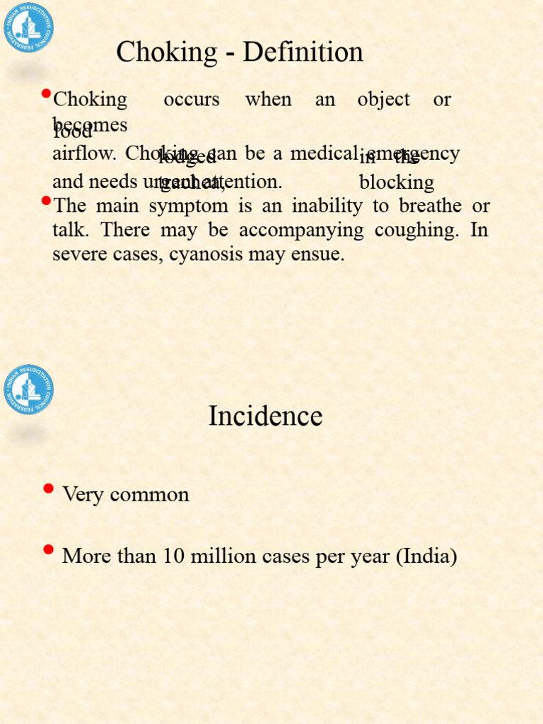 Choking Final | PDF | First Aid | Medical Specialties
