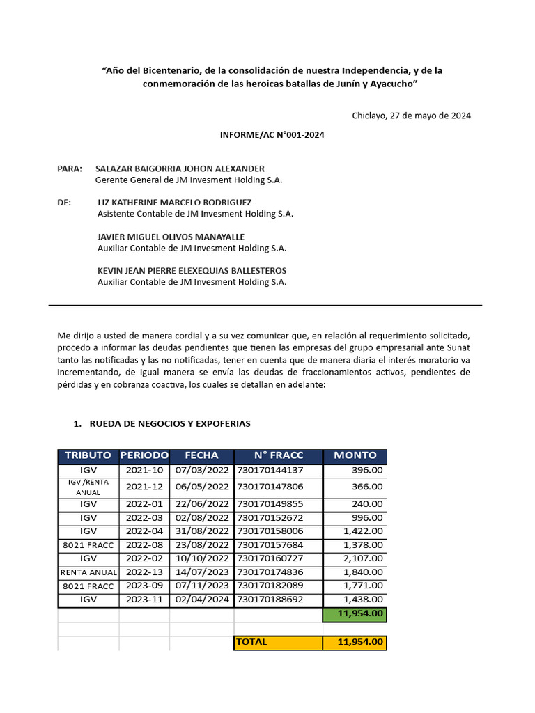 INFORME CONTABILIDAD | Descargar gratis PDF | Business | Corporaciones