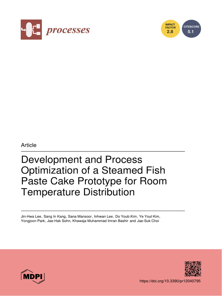 08 Development and Process Optimization of A Steamed Fish Paste Cake ...