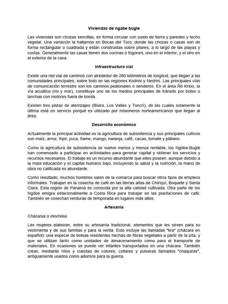 Viviendas de Ngabe Bugle | PDF