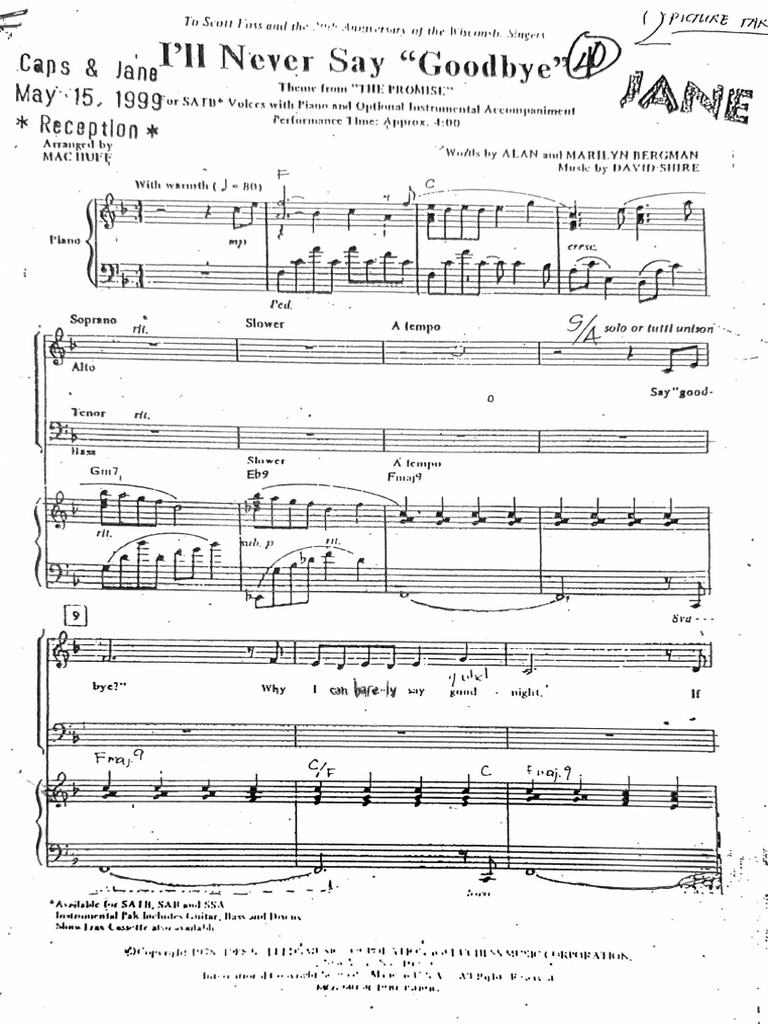 Ill Never Say Goodbye | PDF