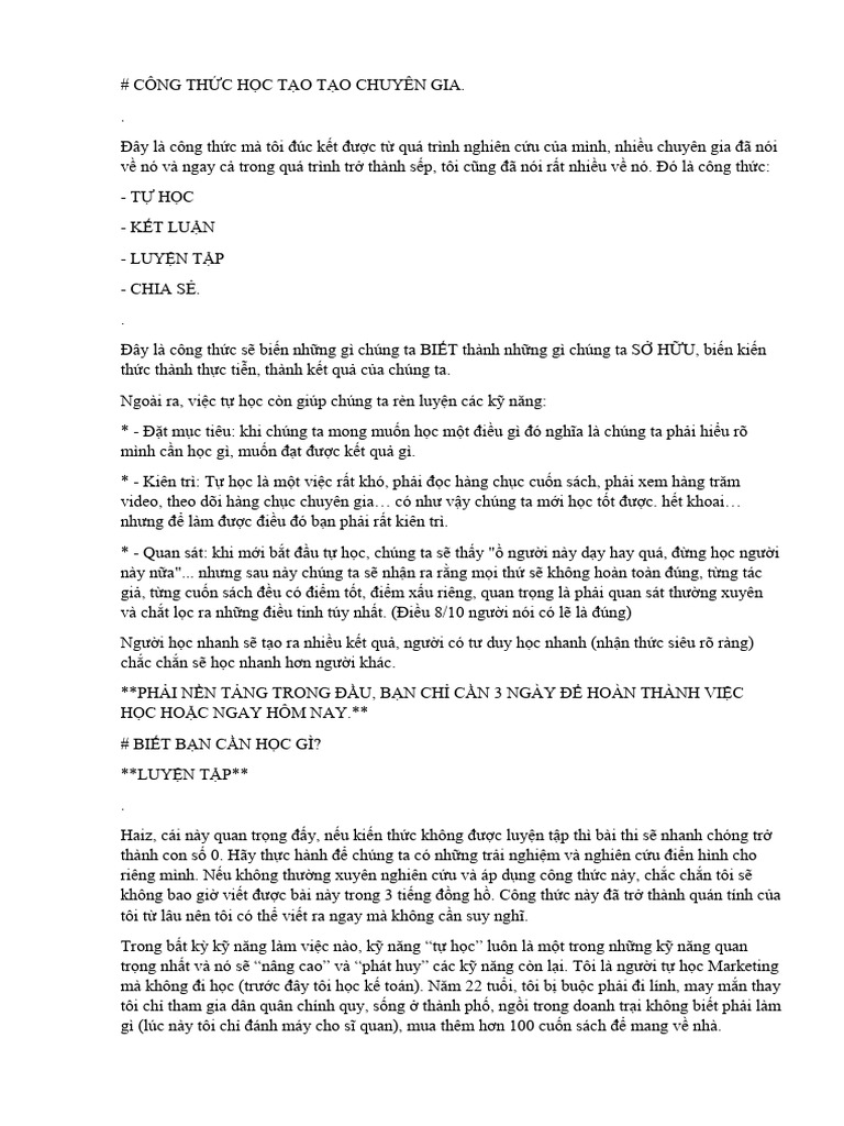 Learning Formula Creates Experts | PDF